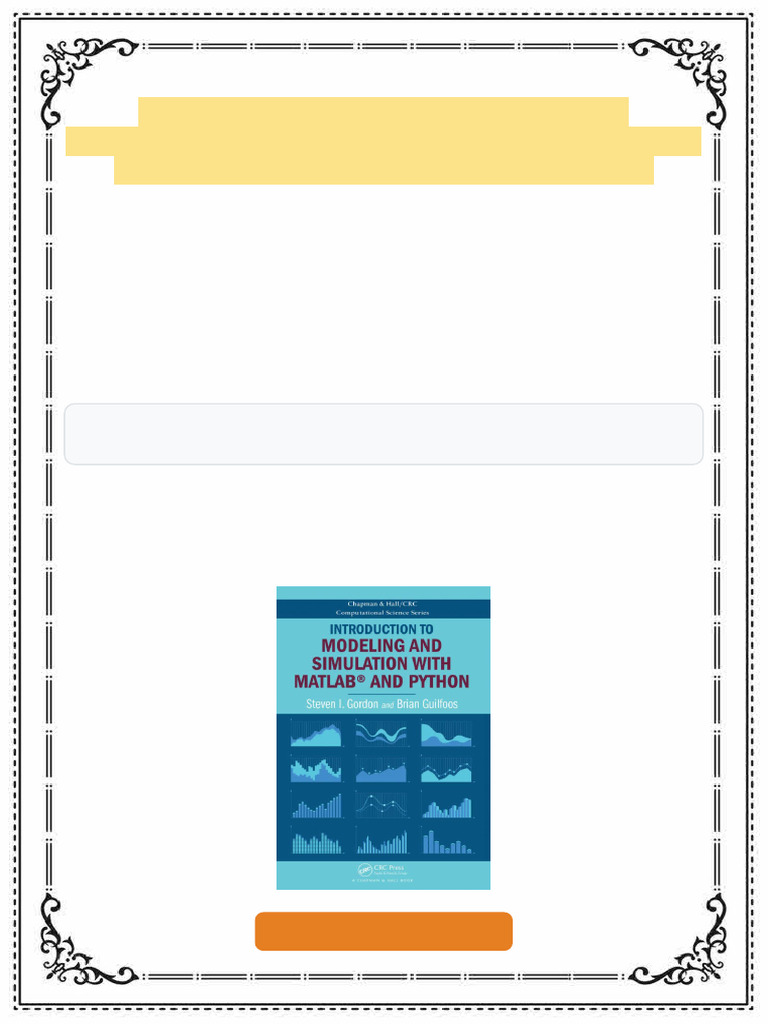 Introduction to Modeling and Simulation with MATLAB and Python 1st ...