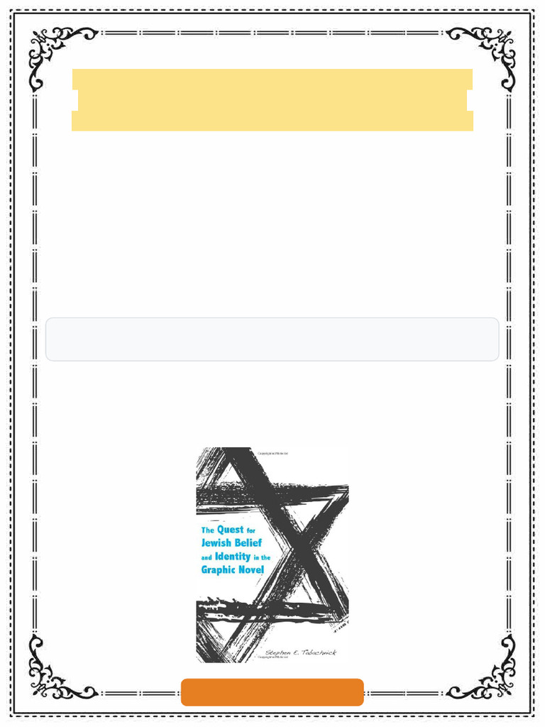 The Quest for Jewish Belief and Identity in the Graphic Novel 1st ...