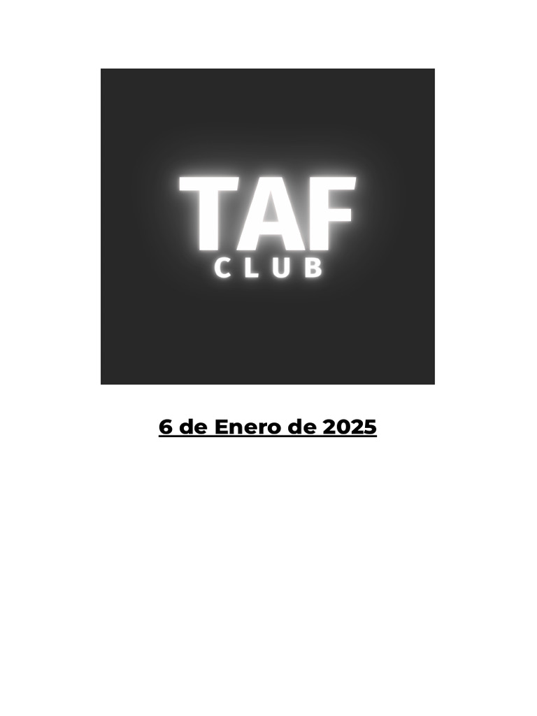 TAF CLUB Report 6 - 01 - 2025 | PDF | Moneda