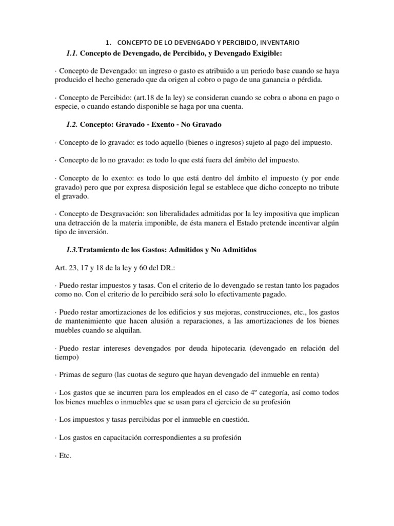 Concepto de Lo Devengado y Percibido | PDF | Devengo | Contabilidad