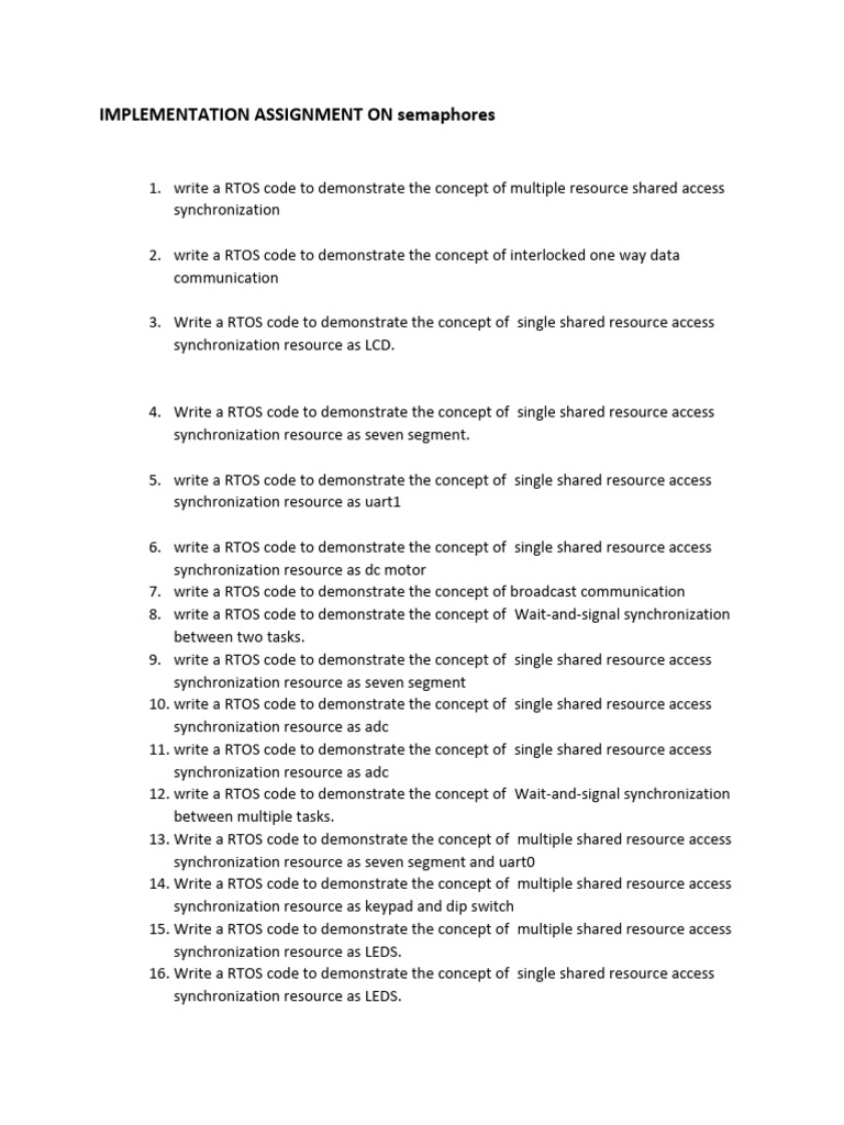 RTOS Semaphore Synchronization Codes | PDF