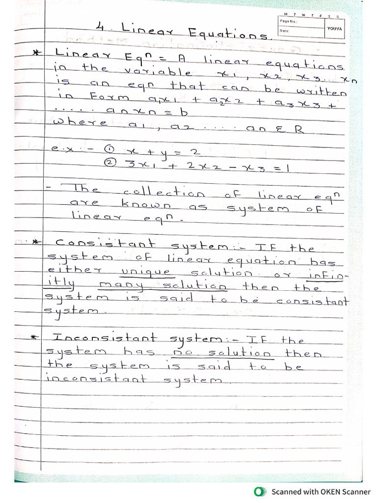 4.linear Equations | PDF