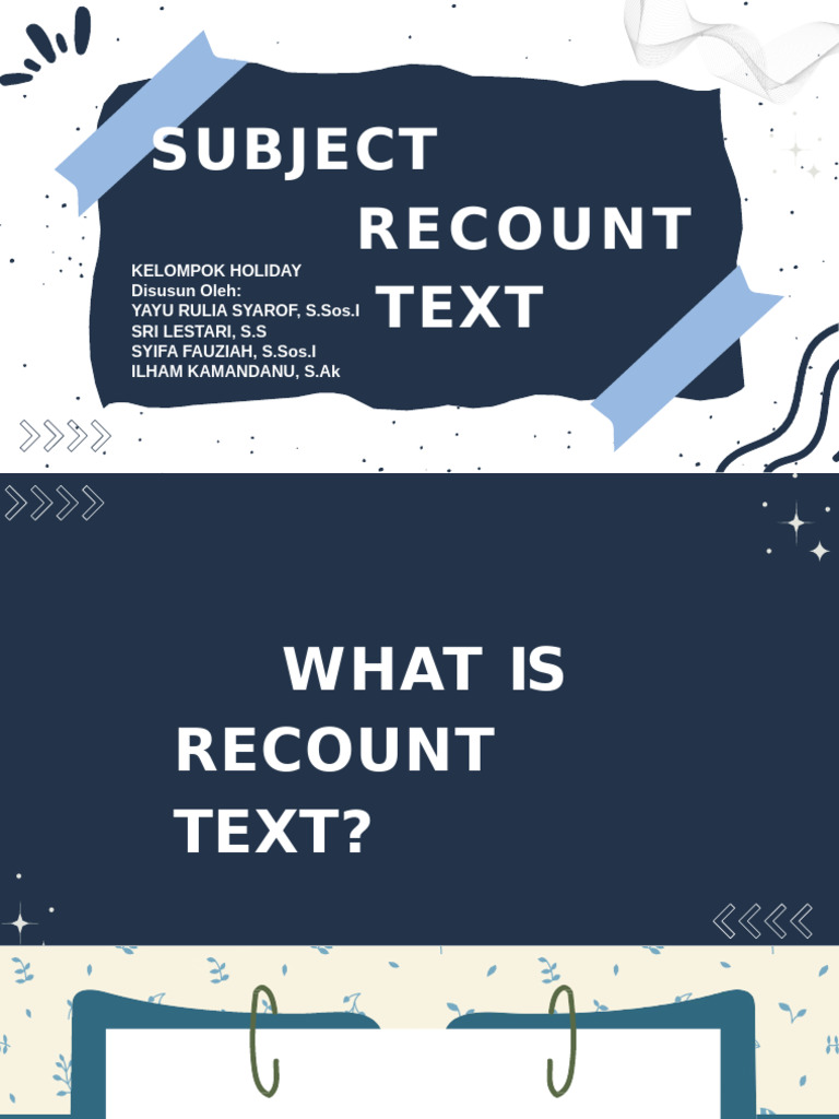 Ppt Pkb Recount Text - Kelompok Holiday | PDF | Linguistics | Syntax