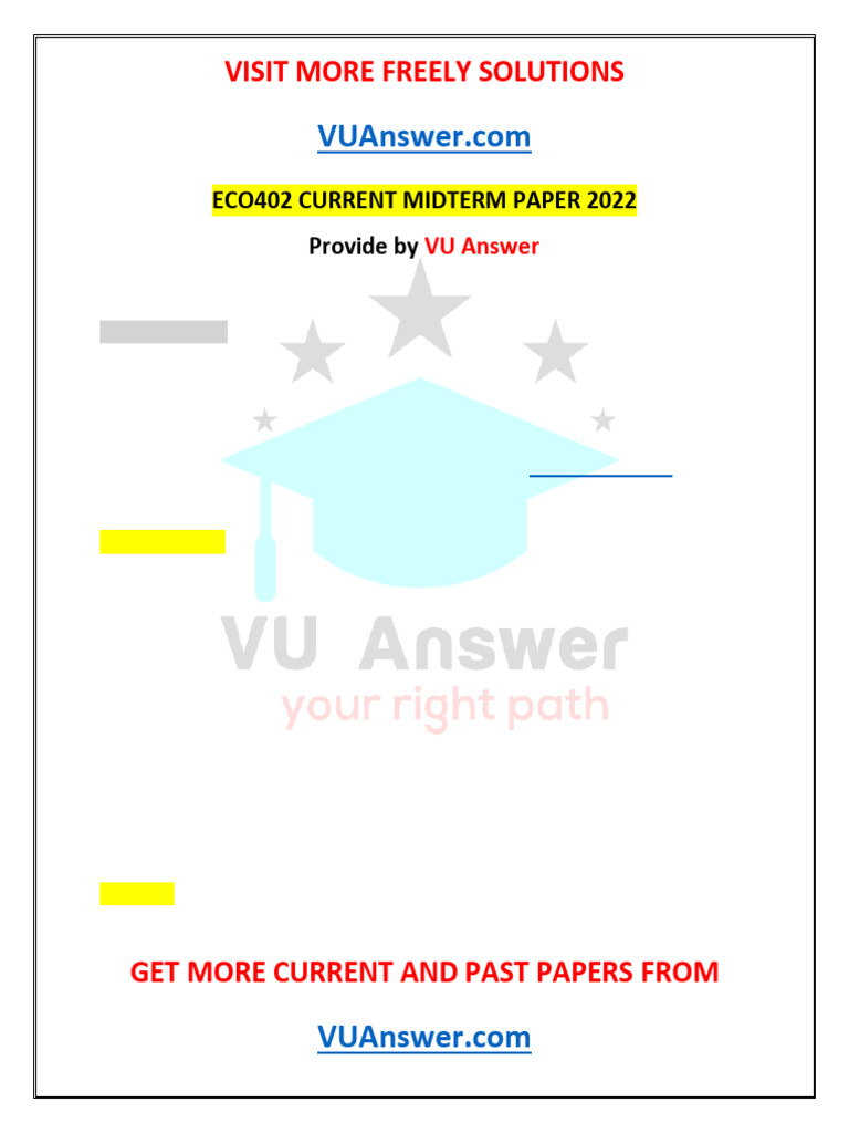 ECO402 Midterm Paper Solutions Guide | PDF