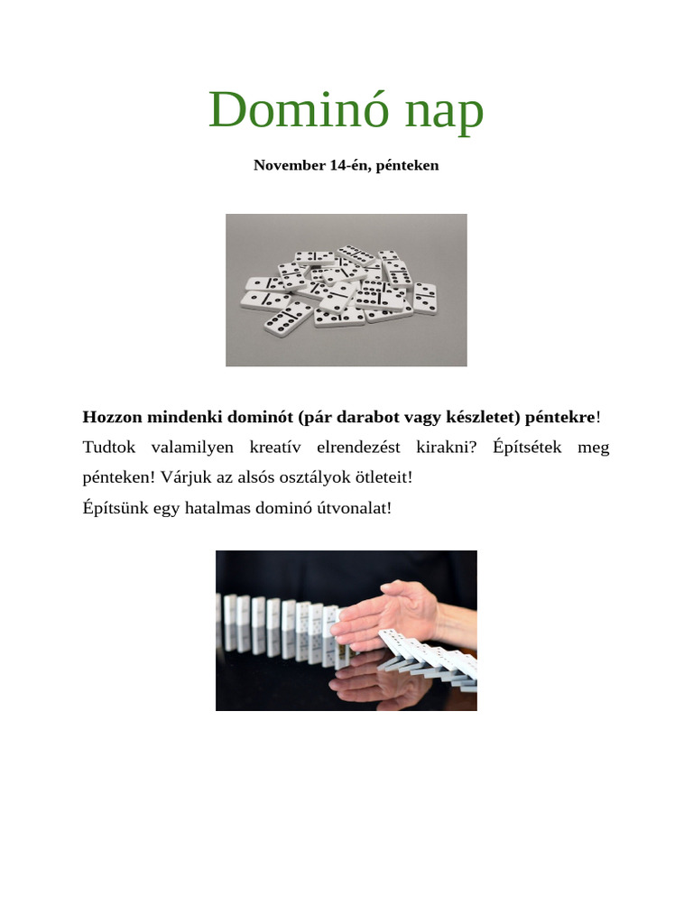 Dominó Nap 2025. Plakát | PDF