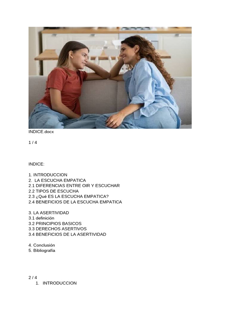 Escucha Empatica y Asertividad | PDF | Sicología | Conceptos psicologicos