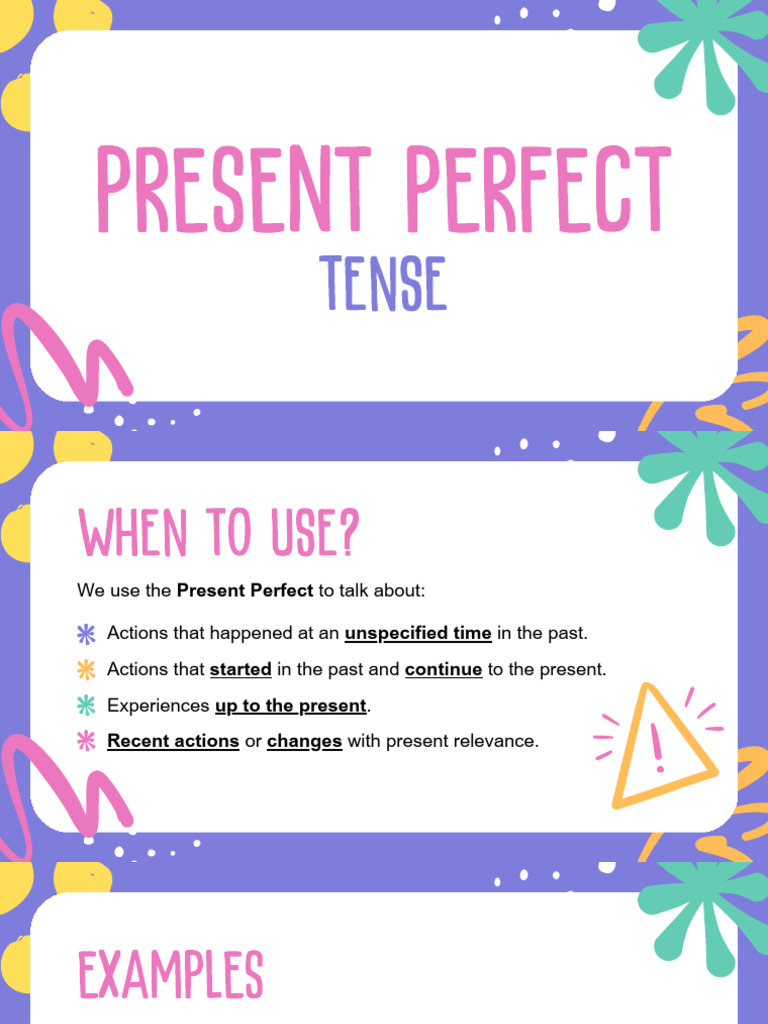 Understanding Present Perfect Tense | PDF | Perfect (Grammar ...