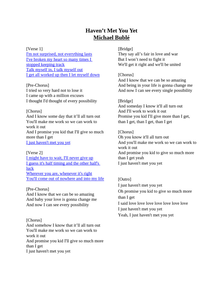 Lyrics 4 | PDF | Song Structure | Musicology