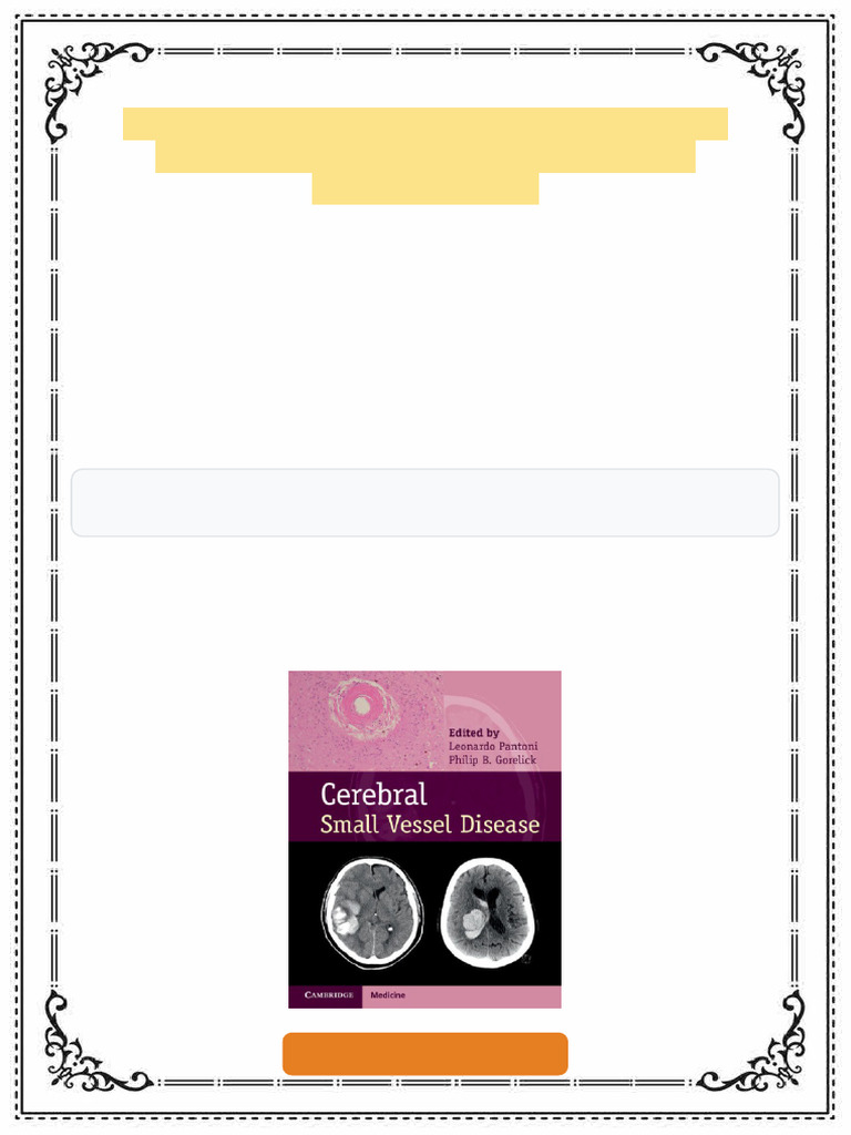 Cerebral Small Vessel Disease 1st Edition Leonardo Pantoni complete ...