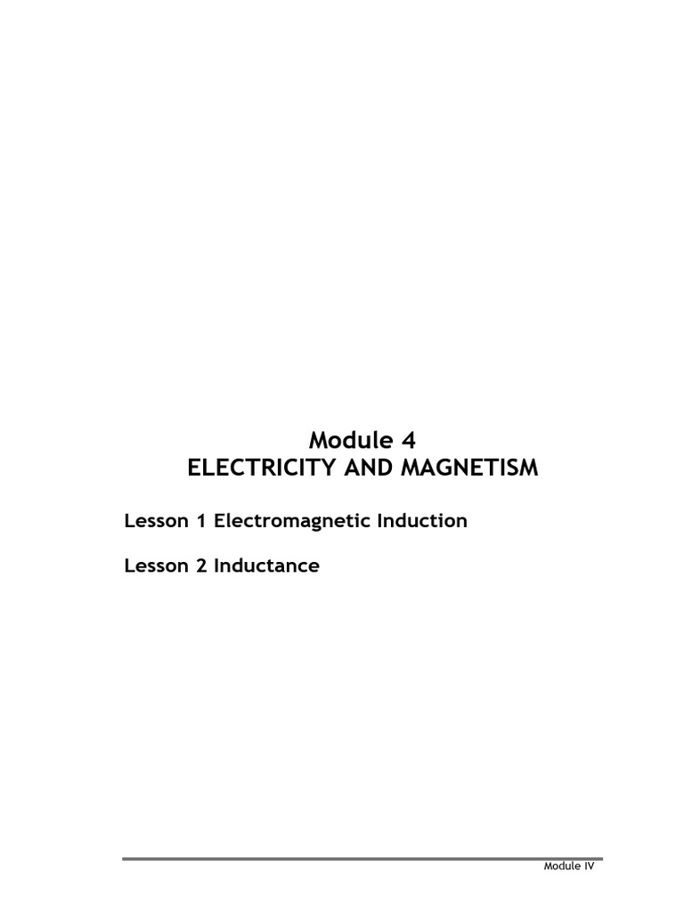 Module 4 Electricity and Magnetism (2) | PDF | Electromagnetic ...