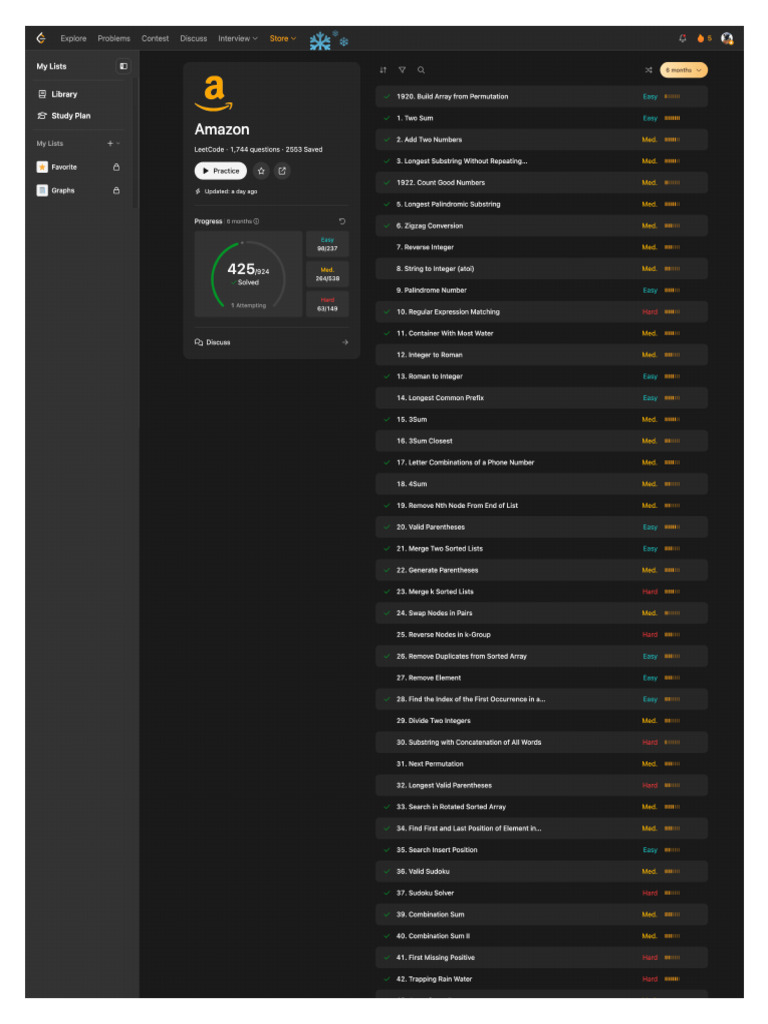 Screencapture Leetcode Company Amazon 2024 12 21 08 - 50 - 19 | PDF
