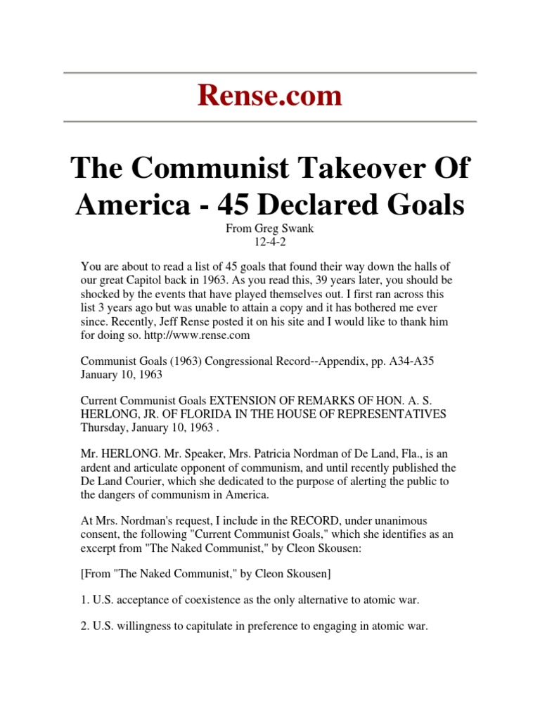 The Communist Takeover of America | PDF | Soviet Union | World Politics