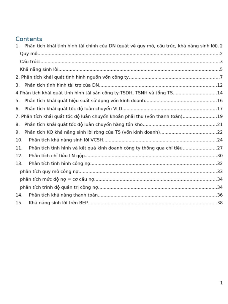 PHÂN TÍCH TCDN | PDF