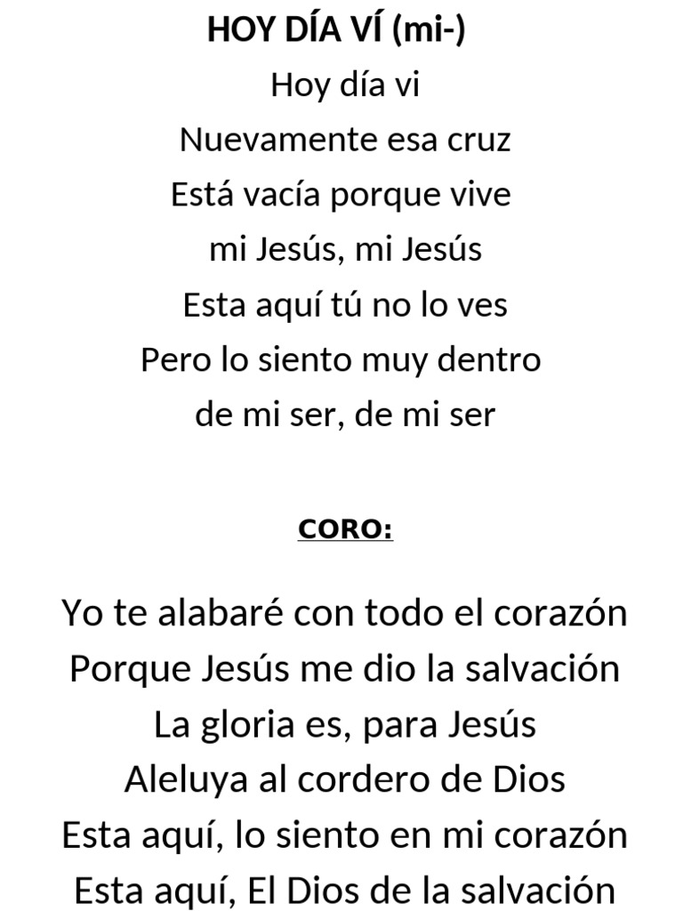 Hoy Dia Vi (Mi-) | PDF