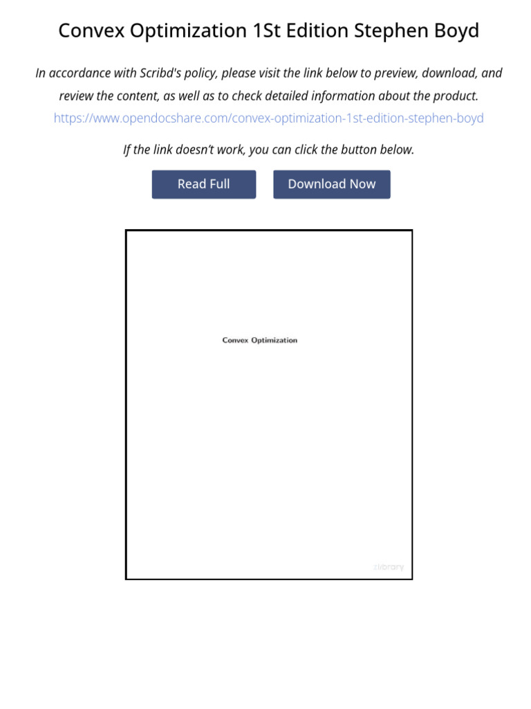 Convex Optimization 1st Edition Stephen Boyd | PDF | Mathematical ...