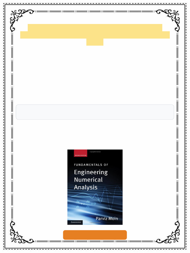 Fundamentals of Engineering Numerical Analysis Moin P. Ebook Core ...