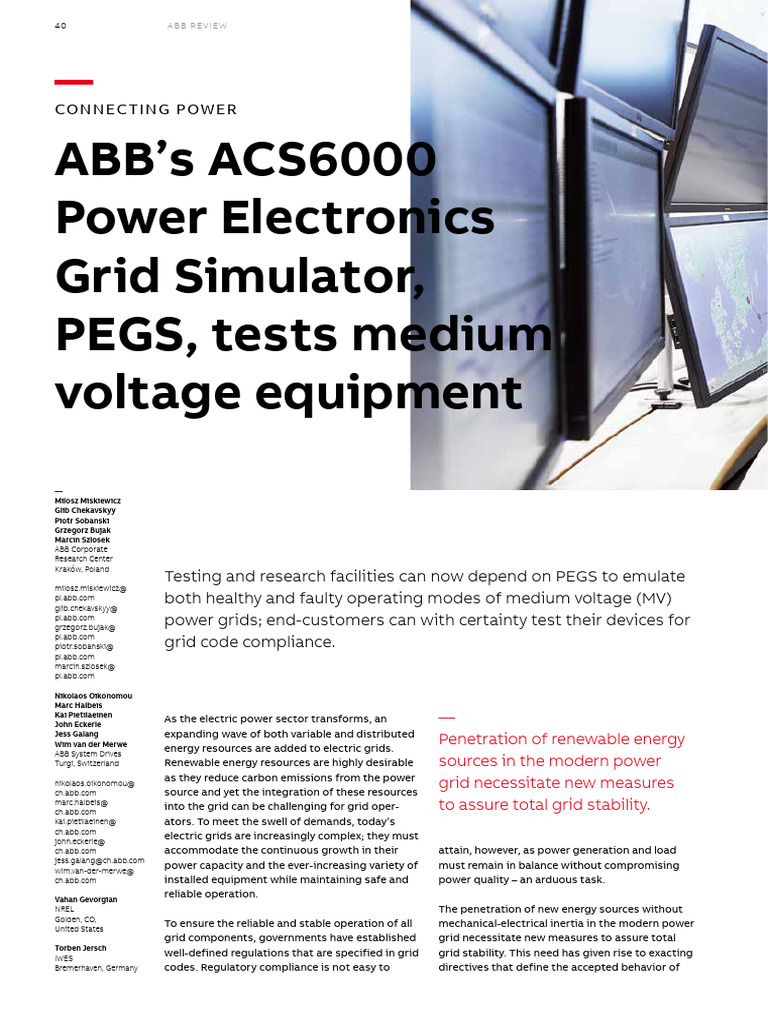 10-ABB’s ACS6000 Power Electronics Grid Simulator | PDF | Electrical ...