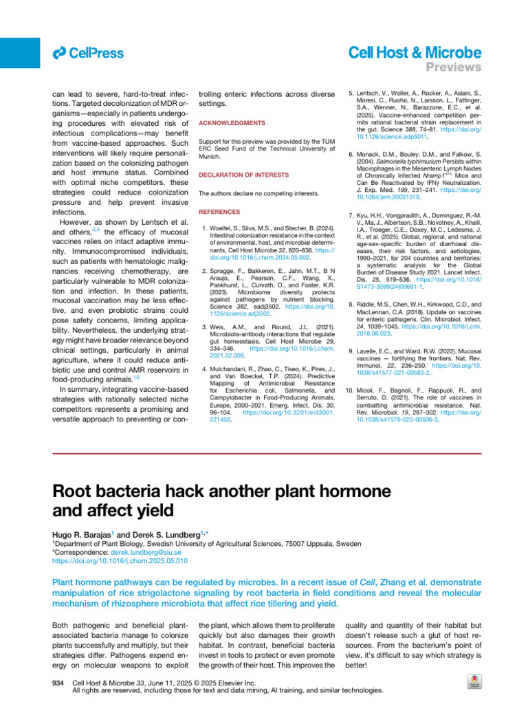 Root Bacteria Hack Another Plant Hormone and Affec | PDF | Bacteria | Root