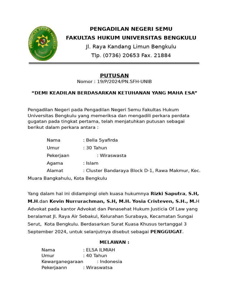 19_putusan Perdata Final | PDF