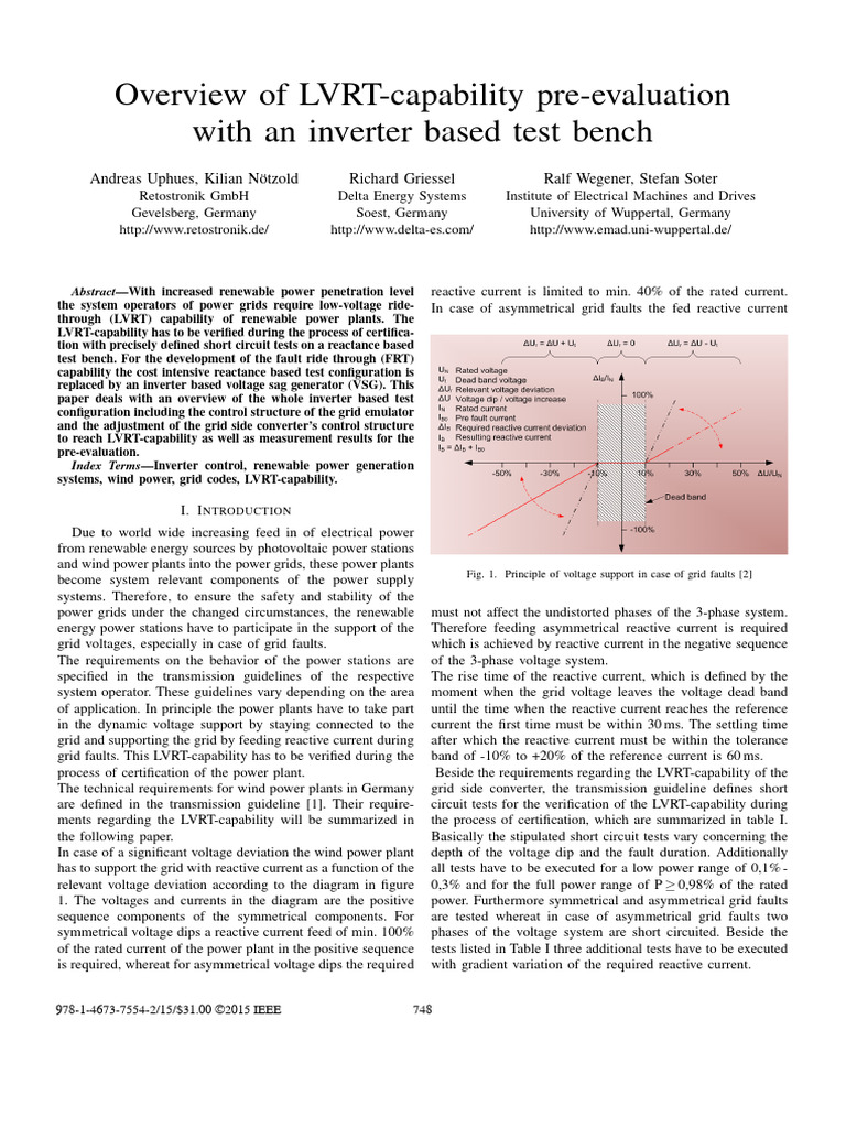 LVRT Capability Testing with Inverter Bench | PDF | Power Inverter ...