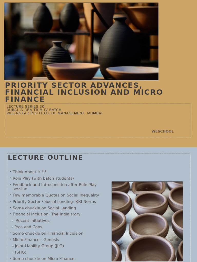 Priority Sector Lending and Financial Inclusion | PDF | Financial ...