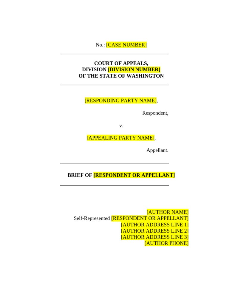 Generic Appellate Brief Template | PDF | Appeal | Justice