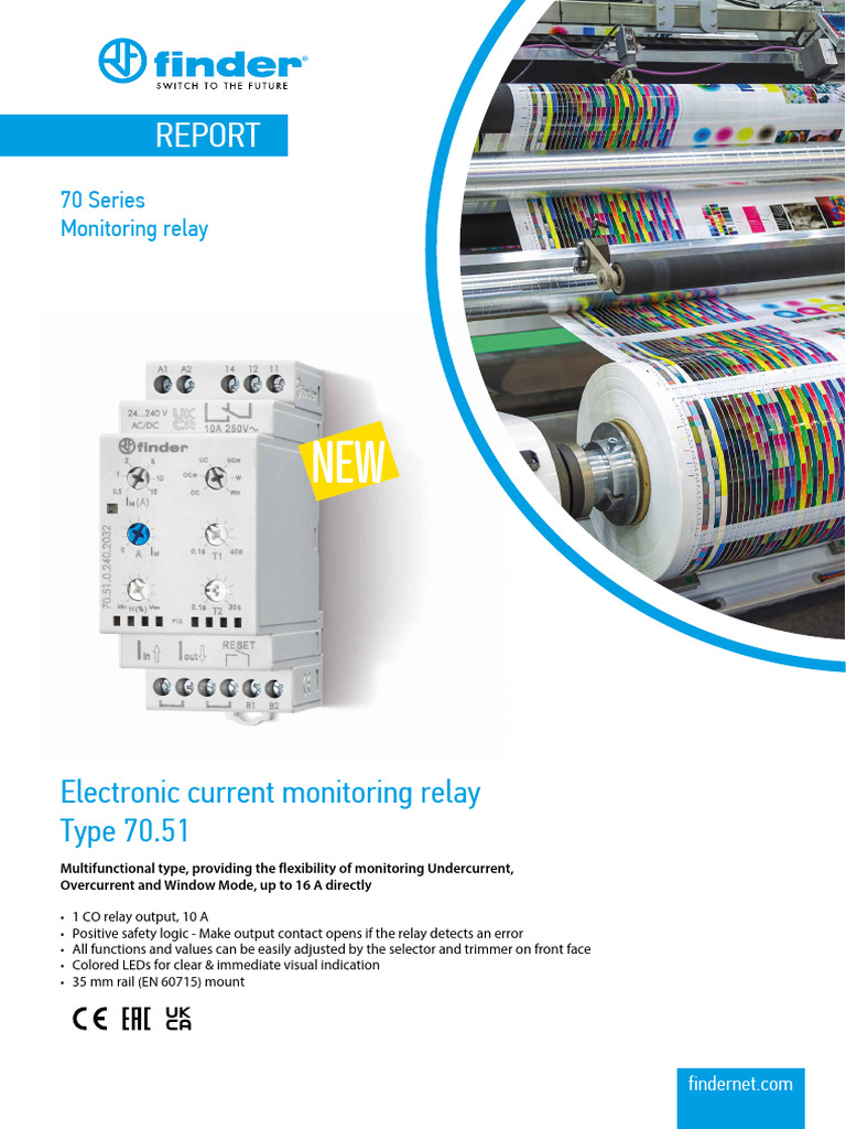 70.51 Electronic Current Monitoring Relay | PDF | Relay | Electric Power