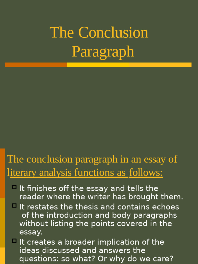 Conclusion Paragraph | PDF | Essays | A Portrait Of The Artist As A ...