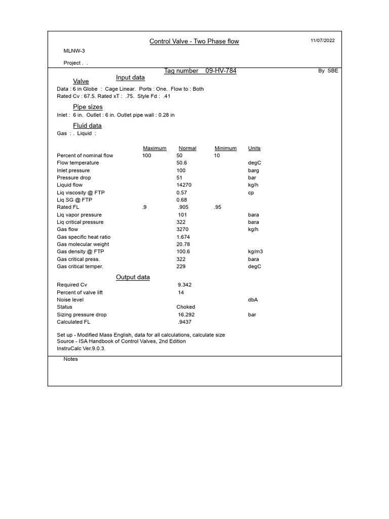 Two-Phase Flow Control Valve Data | PDF