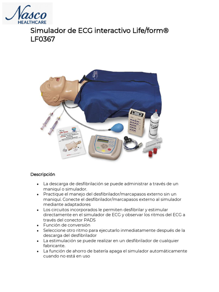 Simulador de ECG Interactivo Life LF03670 | PDF