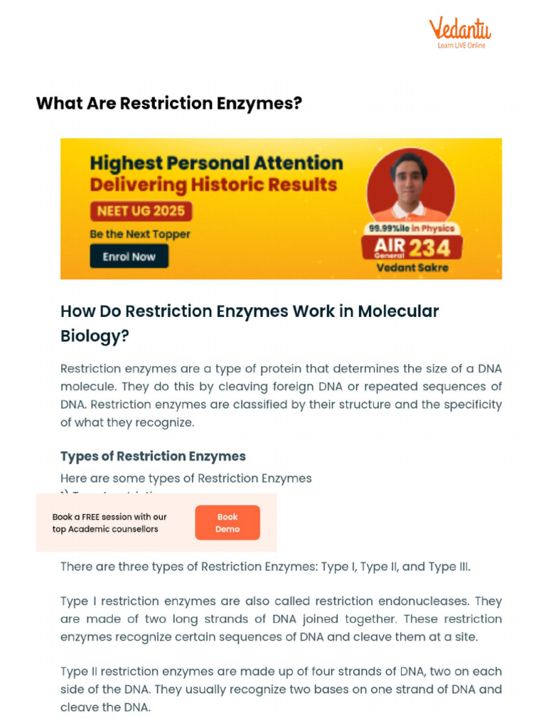 What Are Restriction Enzymes | PDF