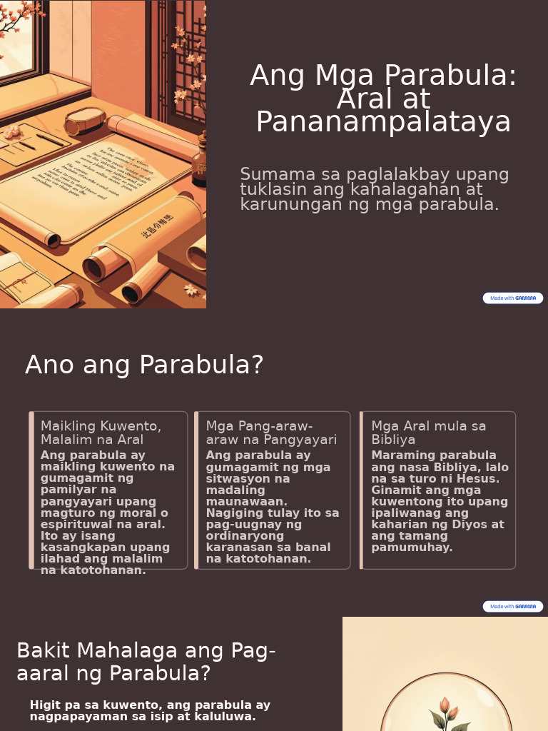 Parabula at Antas NG Kahulugan | PDF