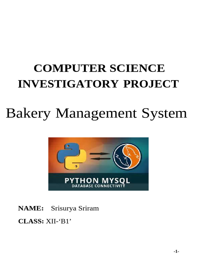 CS Investigatory Project | PDF | Databases | Software