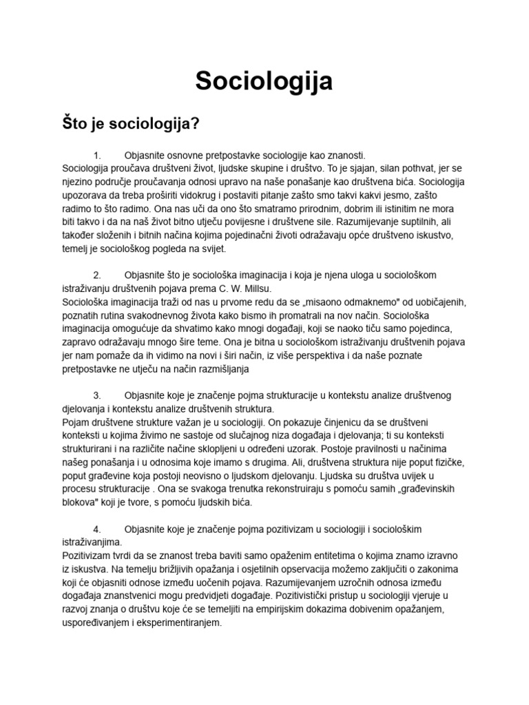 Sociologija 2025./2026. ‐ Pravni fakultet Rijeka | PDF