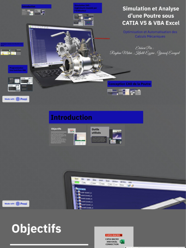 Copie de Simulation Et Analyse D'une Poutre Sous CATIA V5 & VBA Excel | PDF