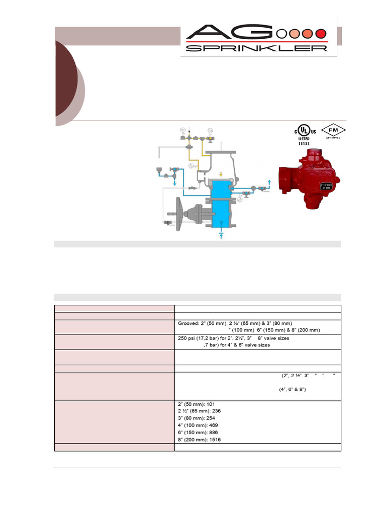 Low Pressure Dry Pipe Valve AGCX-LP | PDF | Fire Sprinkler System | Valve