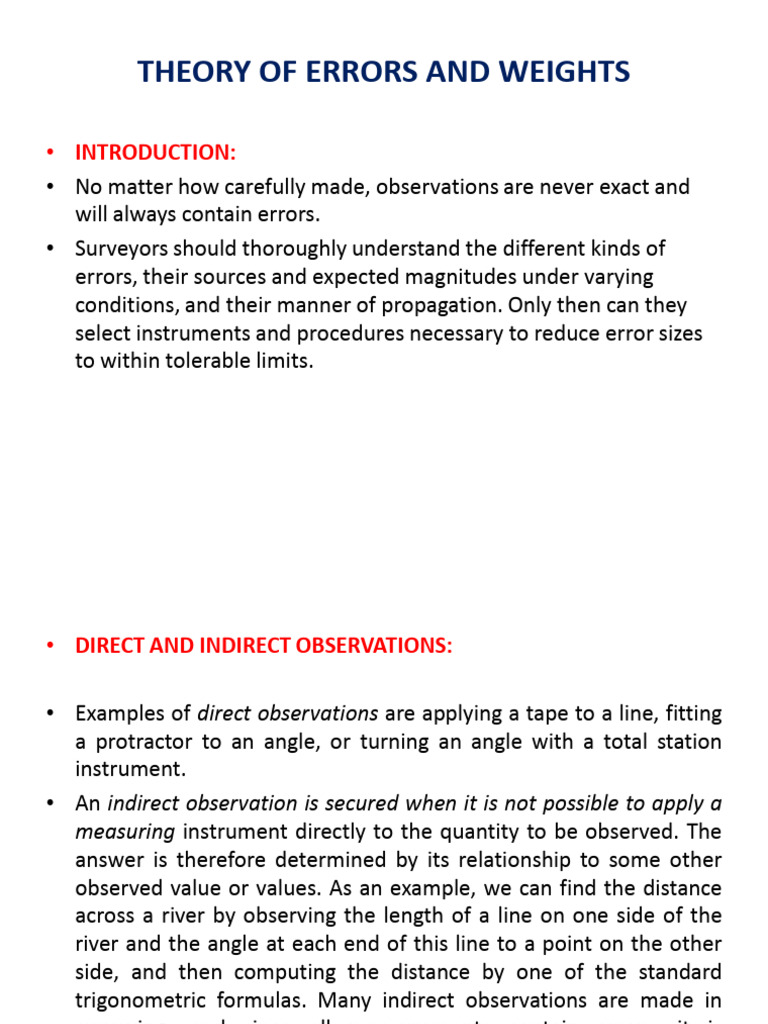 Theory of Errors and Weights, It Tells About | PDF | Errors And ...