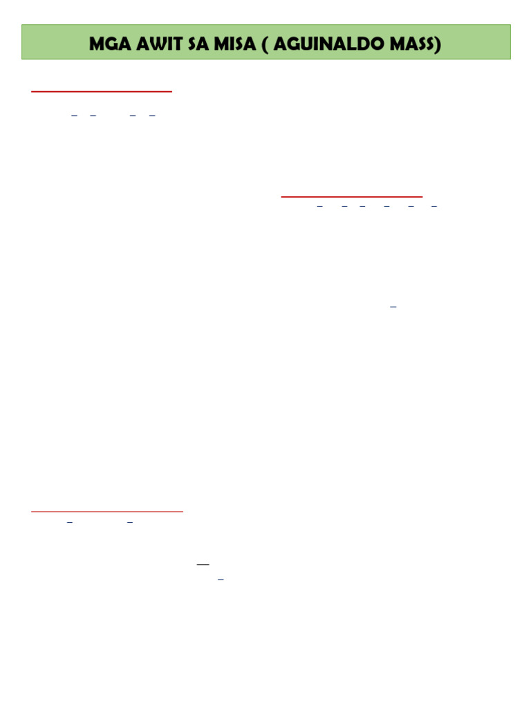 2 Mga Awit Sa Misa Aguinaldo Mass PDF | PDF