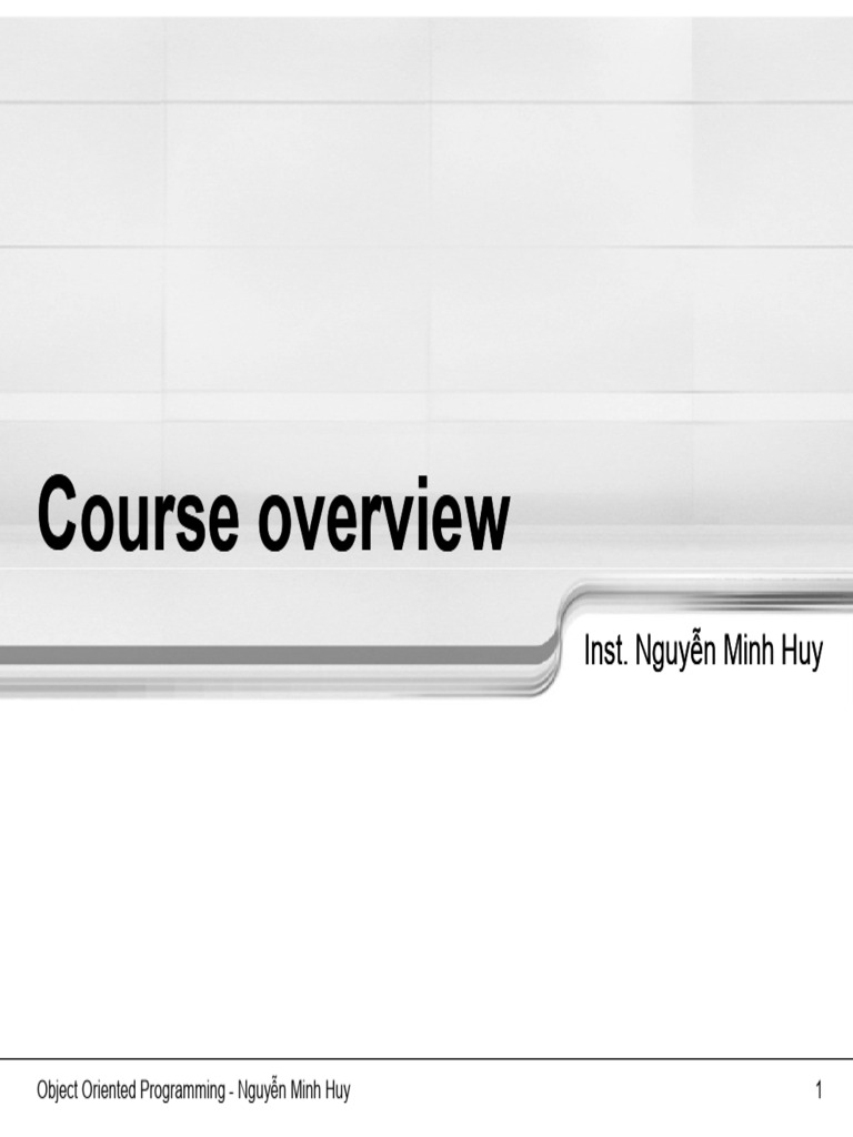 OOP 01 Course Overview | PDF | Pointer (Computer Programming ...