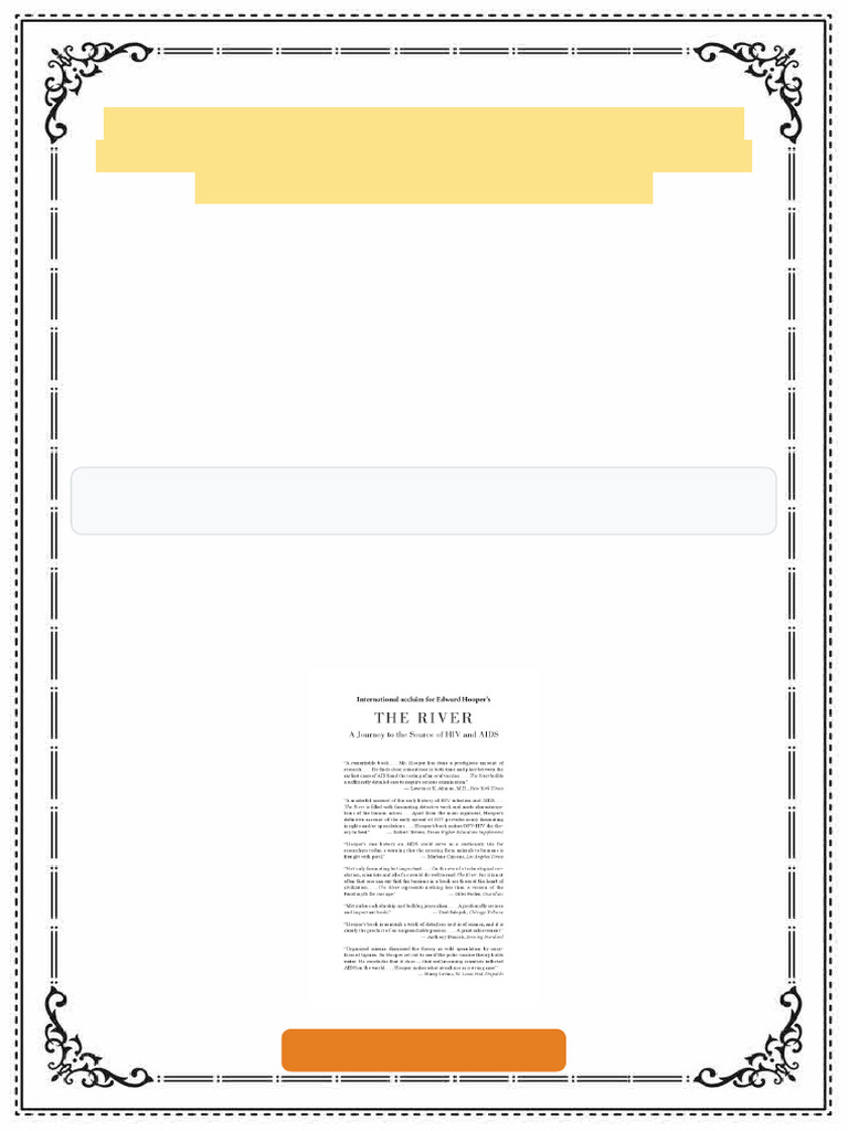 The River A Journay to the Source of HIV and AIDS Second Edition Edward ...