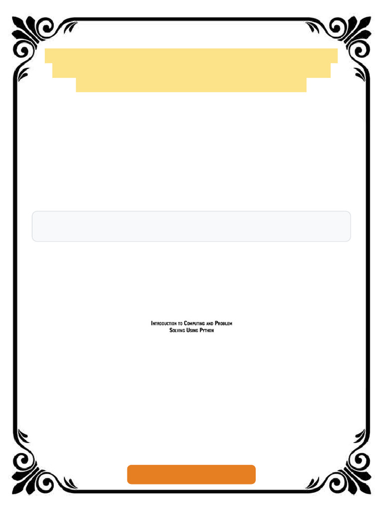 Introduction To Computing And Problem Solving Using Python 1st Edition ...