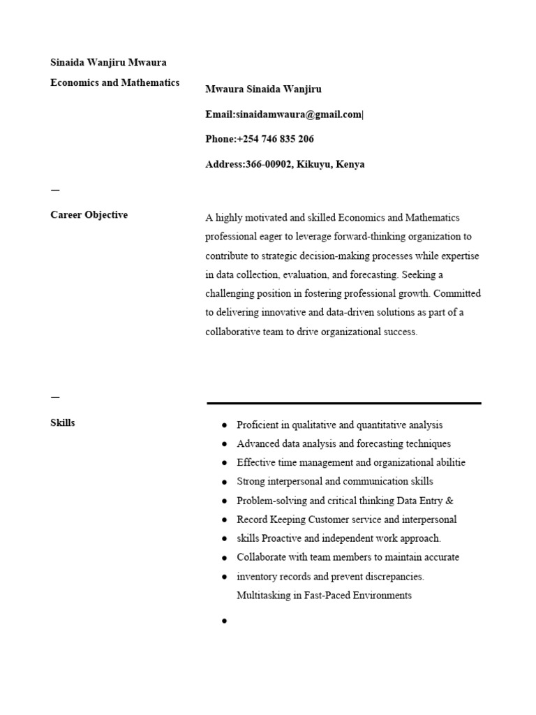 Sinaida Mwaura Resume-1.pdf - 20251031 - 122243 - 0000 | PDF | Data ...