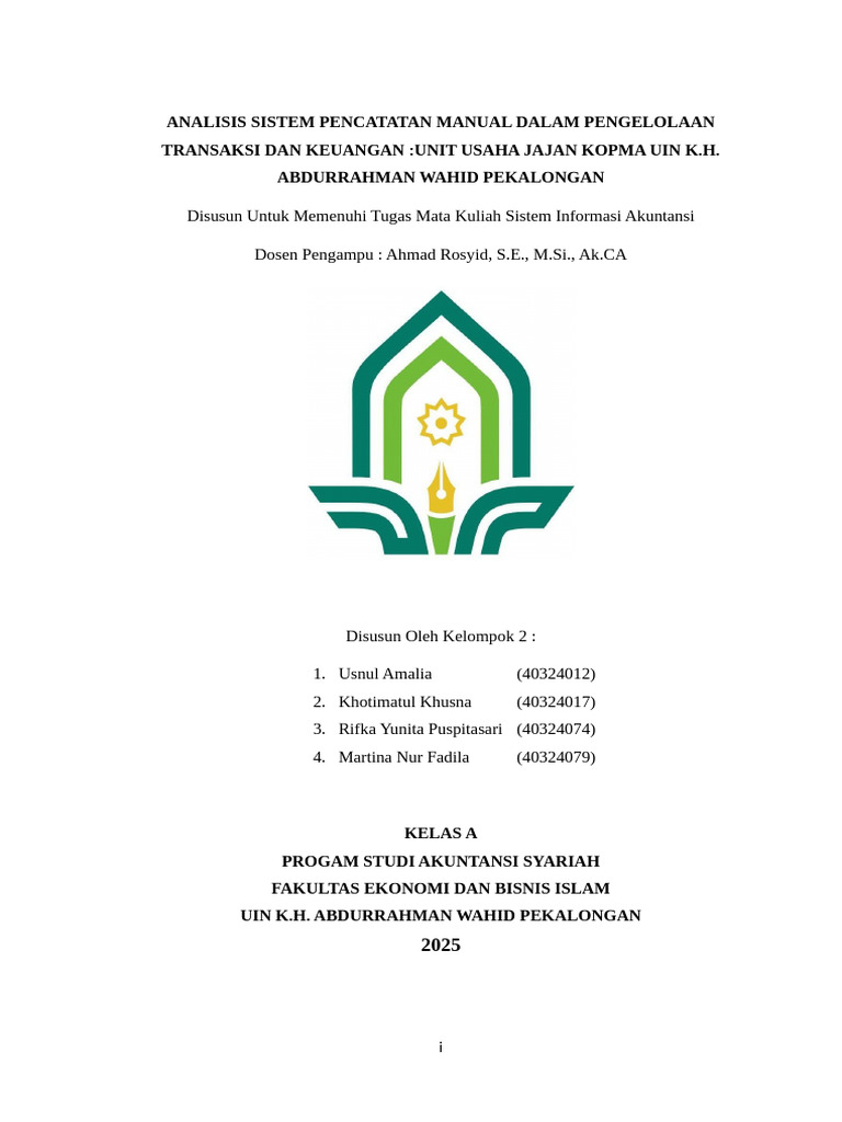 Analisis Sistem Pencatatan Manual KOPMA | PDF