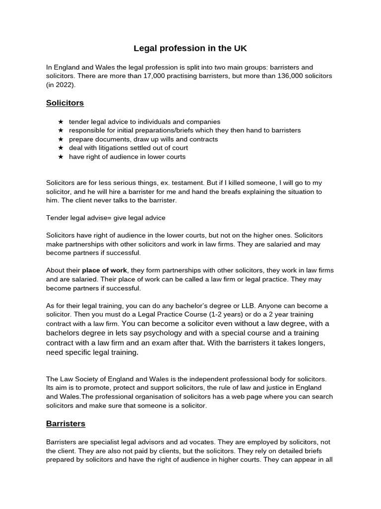 Understanding the UK Legal Profession | PDF | Barrister | Solicitor
