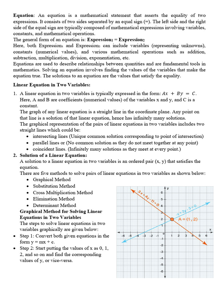 Understanding Linear Equations Solutions | PDF | Equations | System Of ...