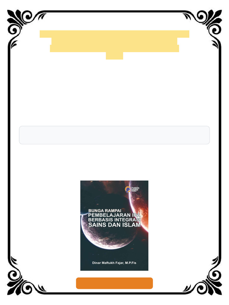 Bunga Rampai Pembelajaran IPA Berbasis Integrasi Sains dan Islam Dinar ...