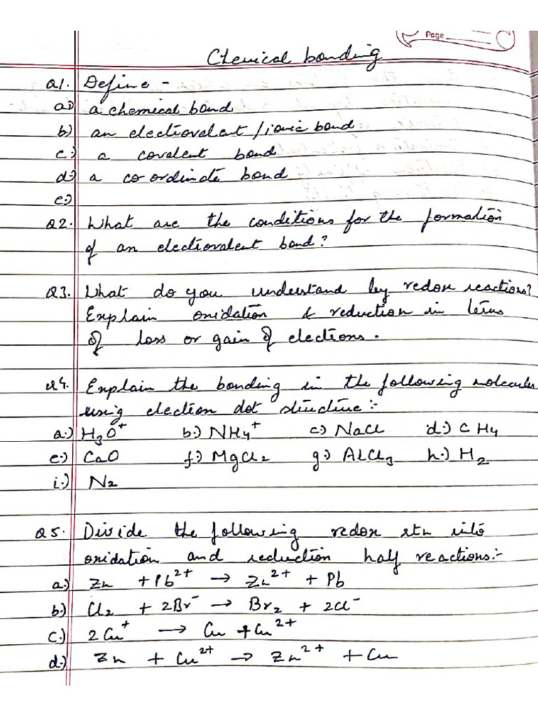 Chemical Bonding Questions | PDF