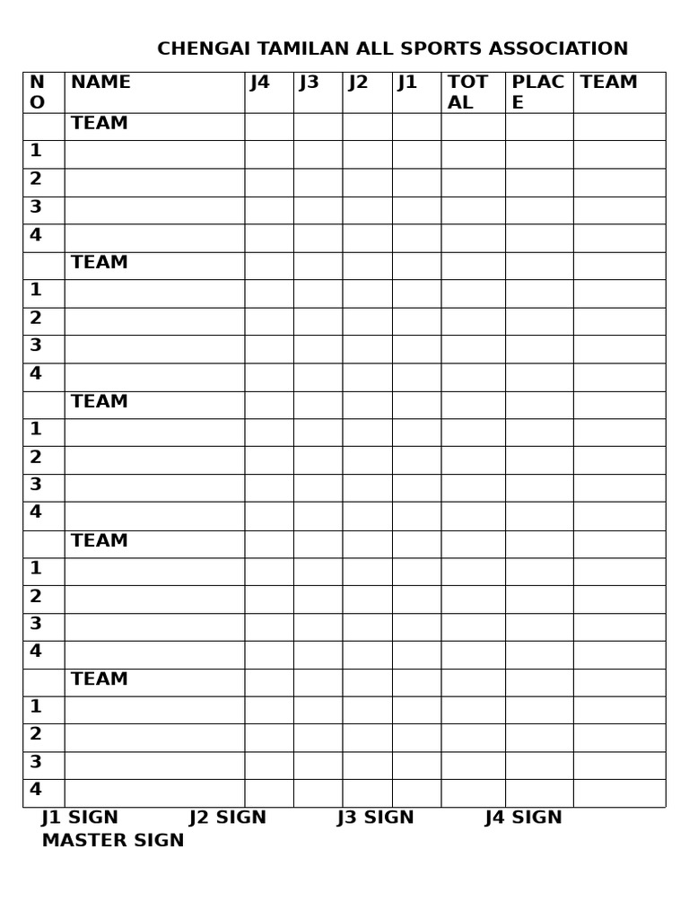 Score Sheet | PDF