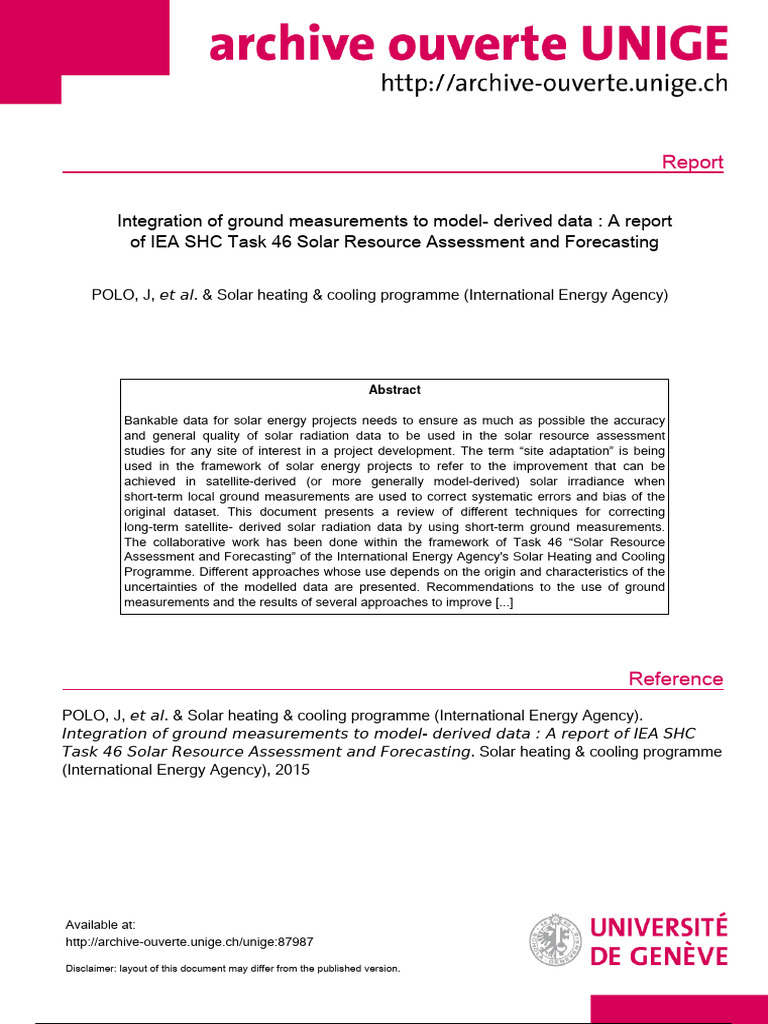 Integration of Ground Measurements To Model Derived Data A 46tlsrt7l2 ...