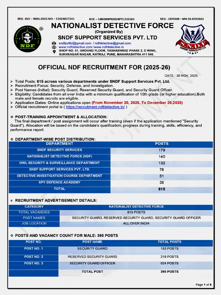 Official NDF Recruitment in English | PDF